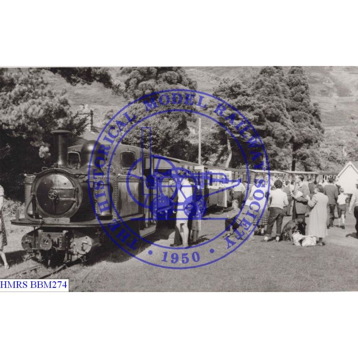 [BBM274] Taliesin Fairlie double bogie loco with train in station with ...