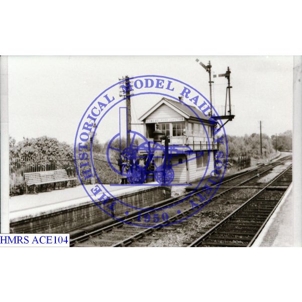 [ACE104] Long Melford junction signal box at platform end, bracket ...