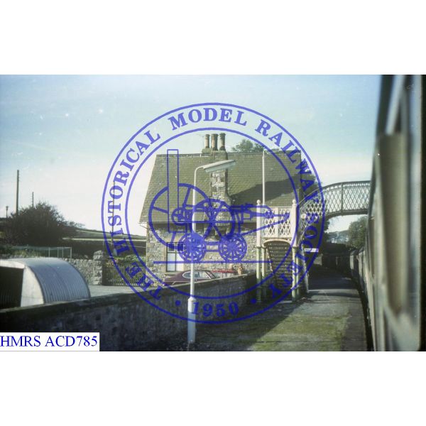 [ACD785] Cark & Cartmel station building end, platform, walling and ...