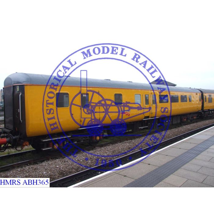 [ABH365] 9482 Network Rail MK2 carriage in yellow livery. Angled view ...